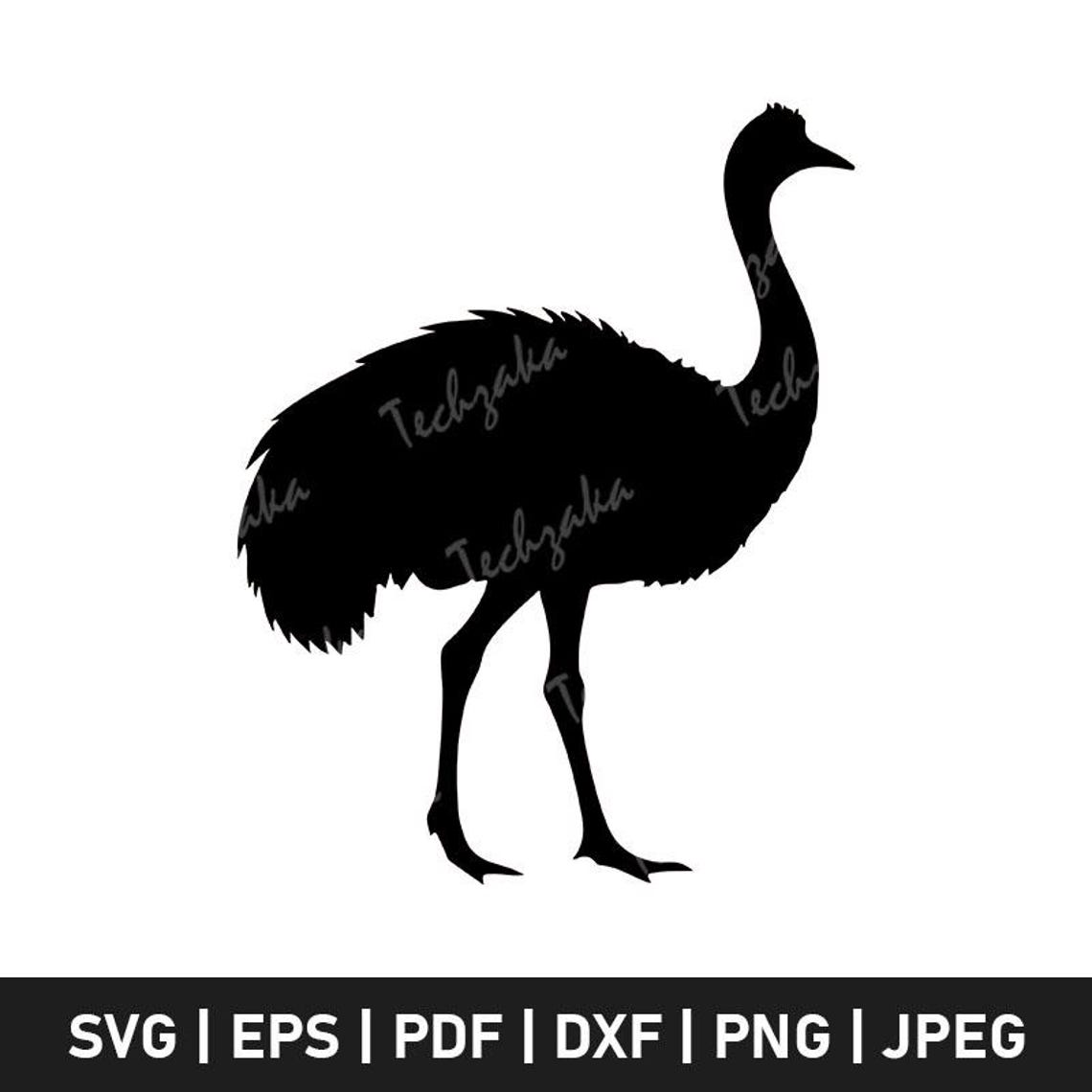 Emu SVG, Emu Silhouette, Emu Clipart, Emu Vector, Wildlife SVG, Animal ...