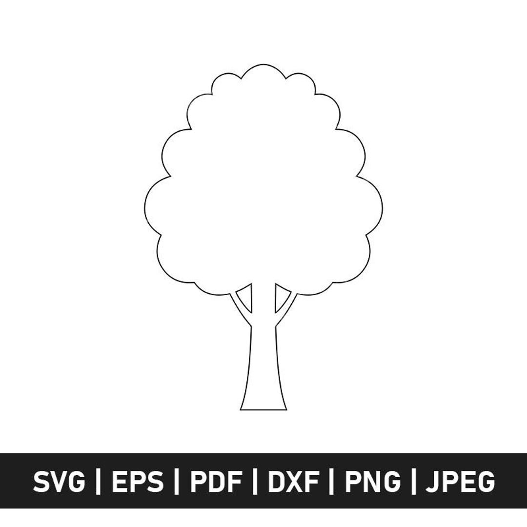 Simple Tree Outline Svg File, Tree Png, Cricut, Laser, Clipart, Cnc ...