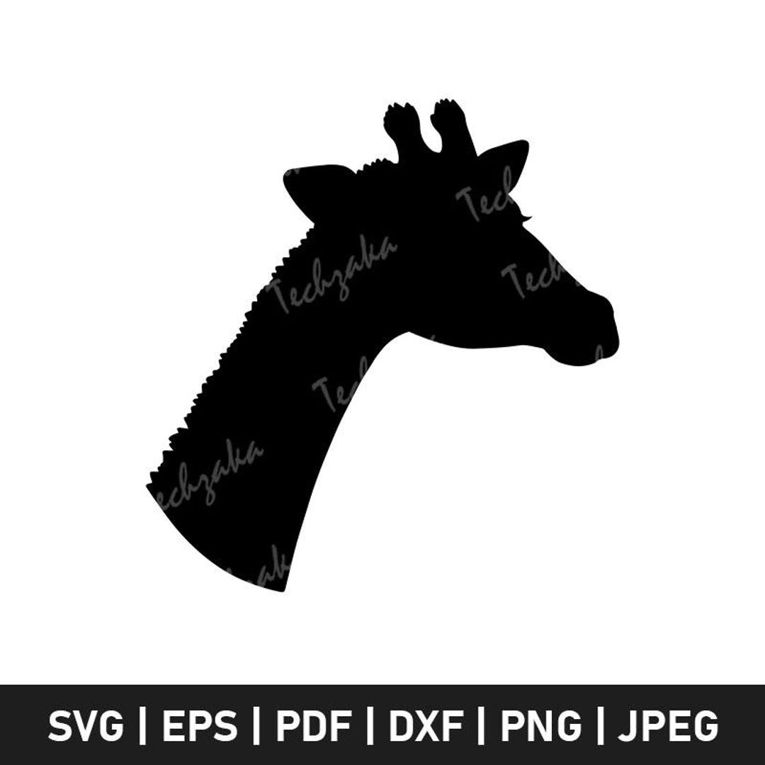 Giraffe Head Svg, Giraffe Head Silhouette, African Animal Clipart for ...