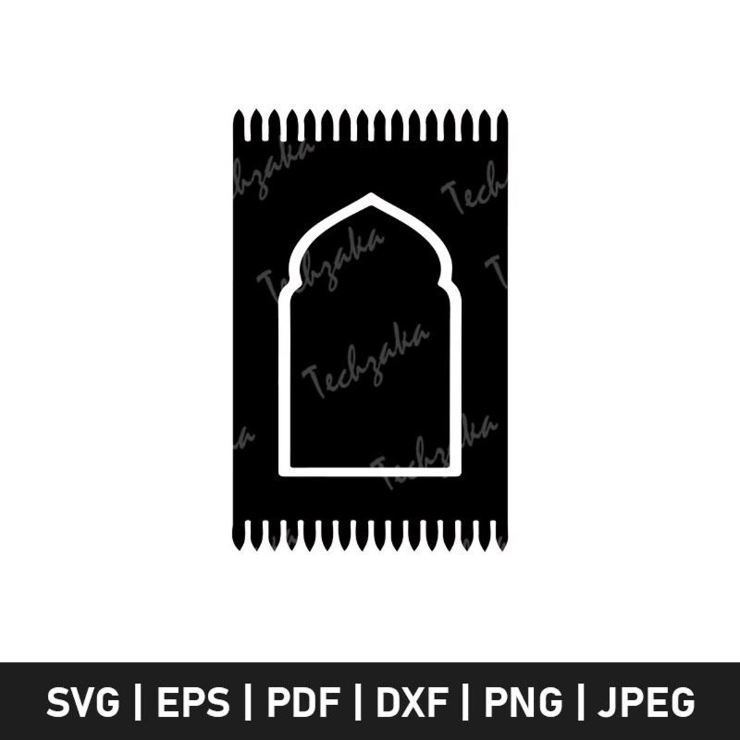 Muslim Prayer Mat Svg File, Prayer Mat Silhouette, Muslim Prayer Rug ...