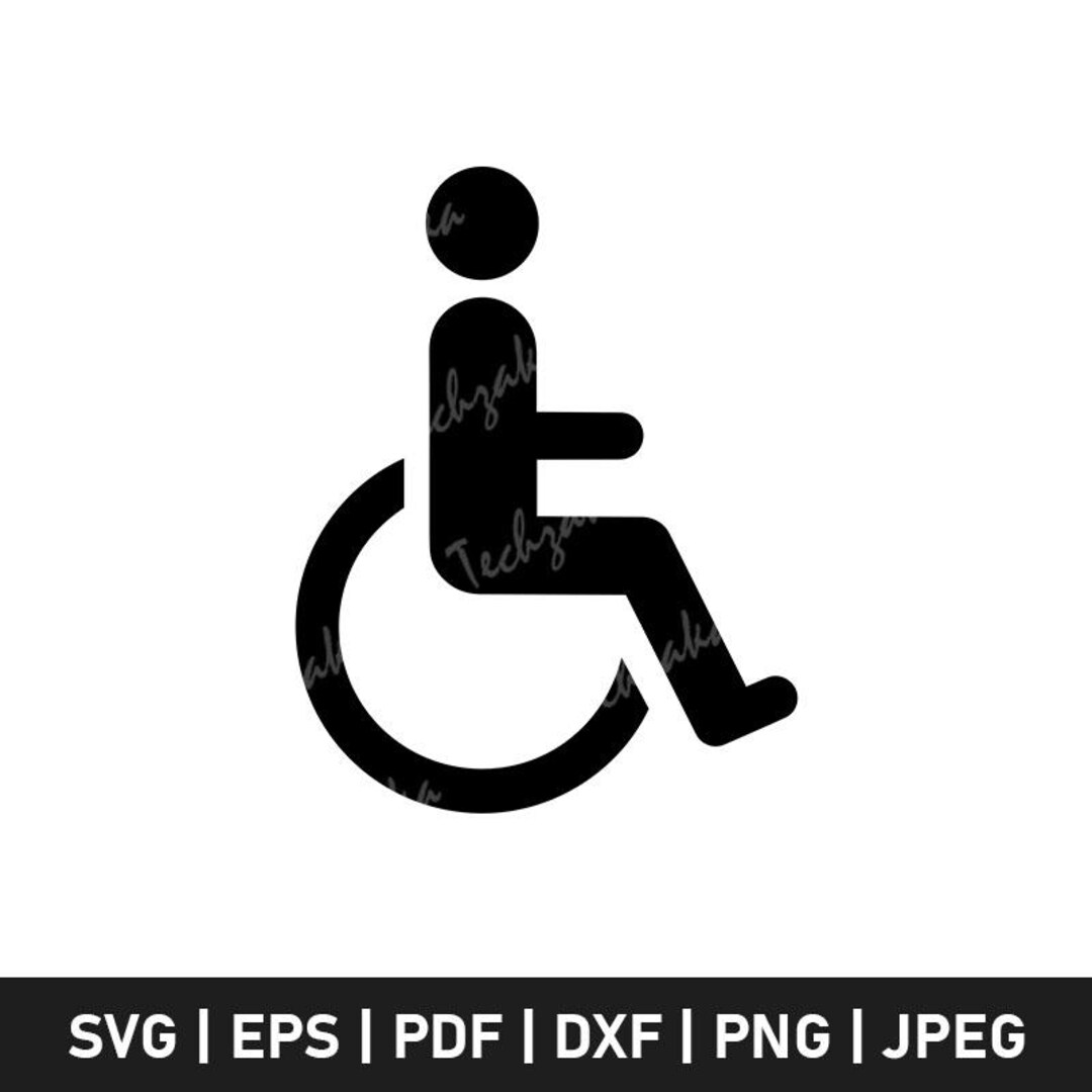 Wheelchair Sign SVG File, Handicap Symbol Silhouette, Accessibility ...