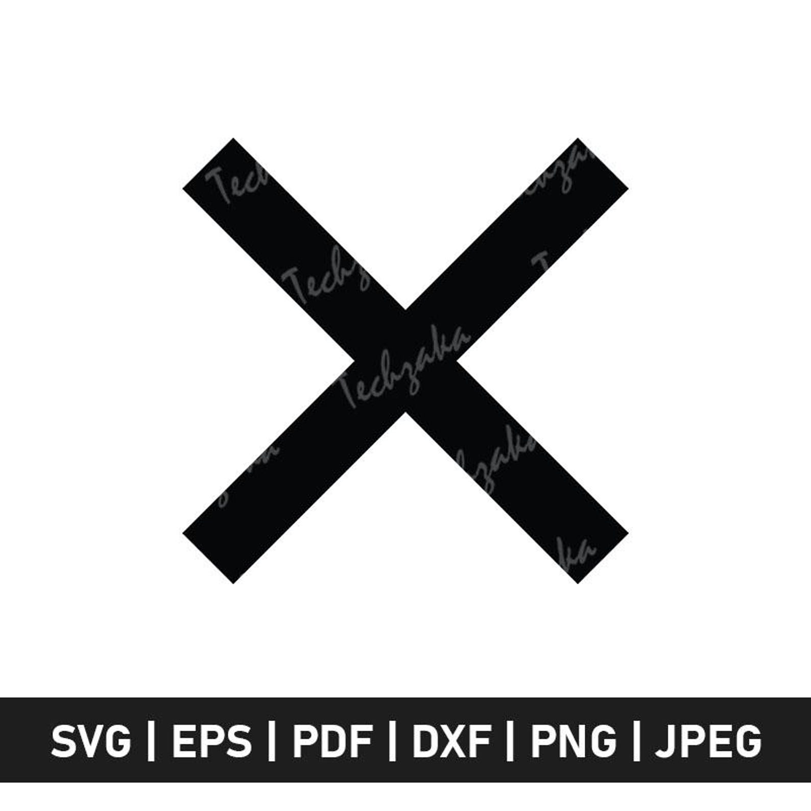 Simple Cross Svg, Black X Png, Icon, Silhouette, Cricut File, Laser ...