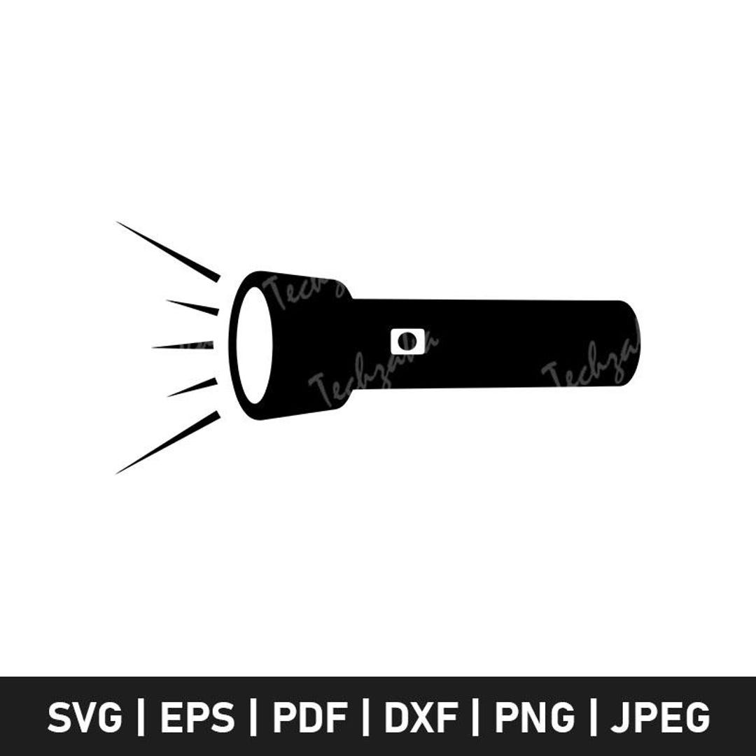 Flashlight Svg, Torch Silhouette Clipart Png, Camping Flashlight Cut ...
