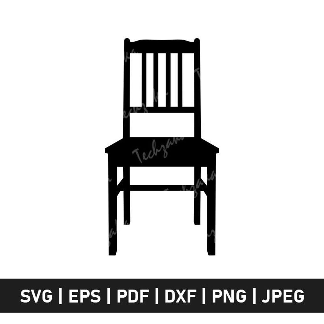 Wooden Chair Svg File, Chair Silhouette, Png, Cricut, Laser, Clipart ...