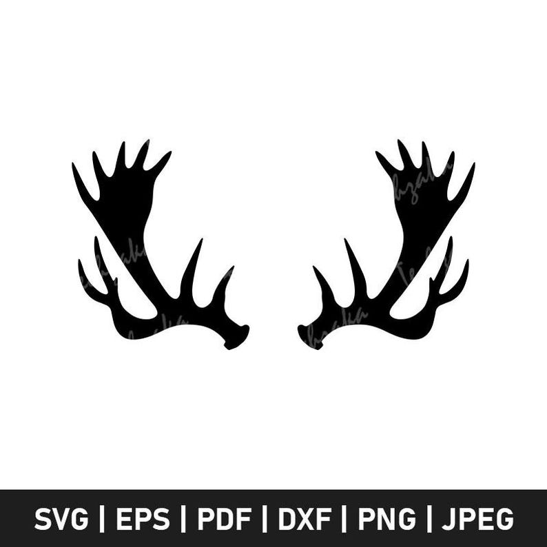 Moose Antlers SVG File, Moose Antler Silhouette, Moose Horns PNG ...