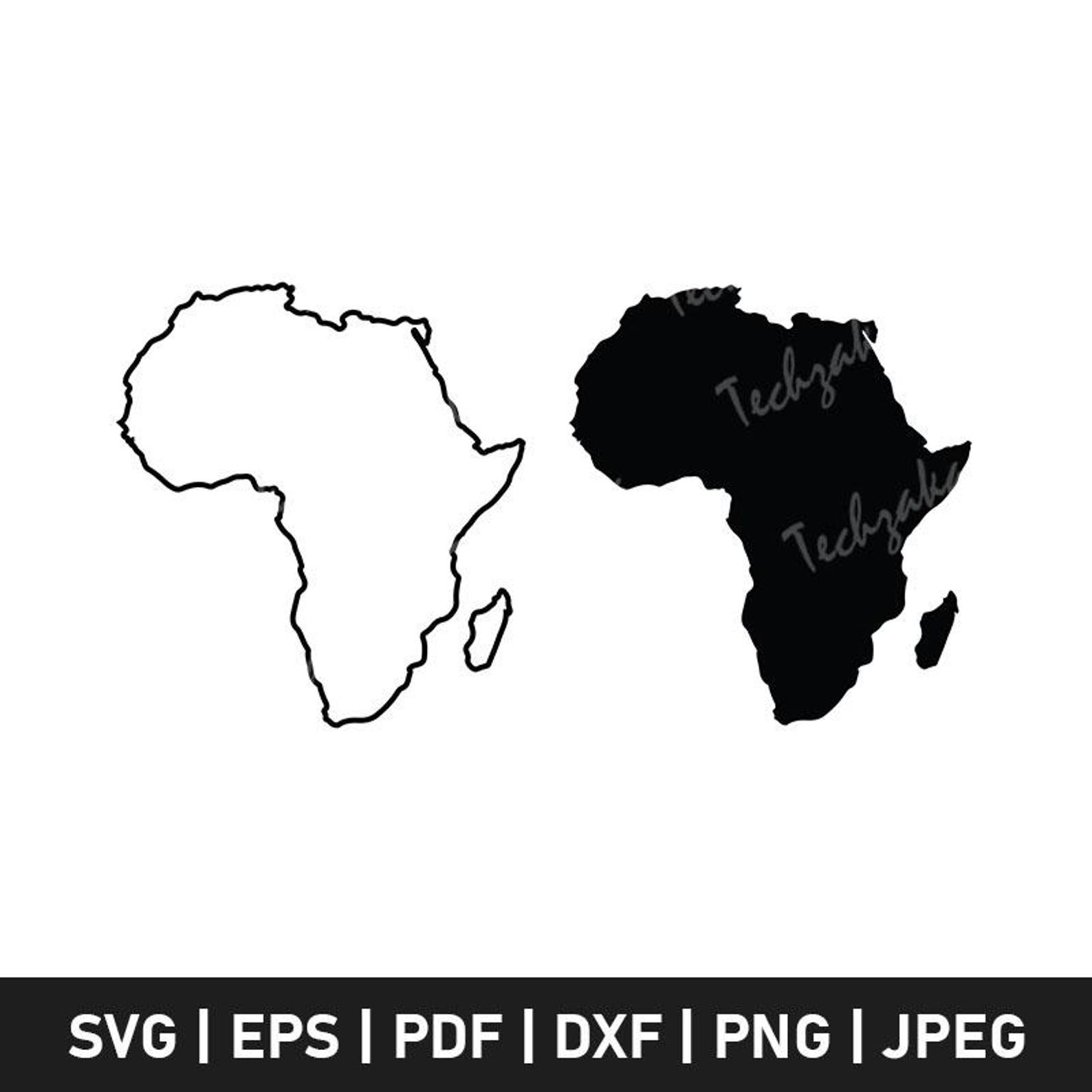 Africa Map Svg, Africa Map Silhouette, African Continent Clipart ...