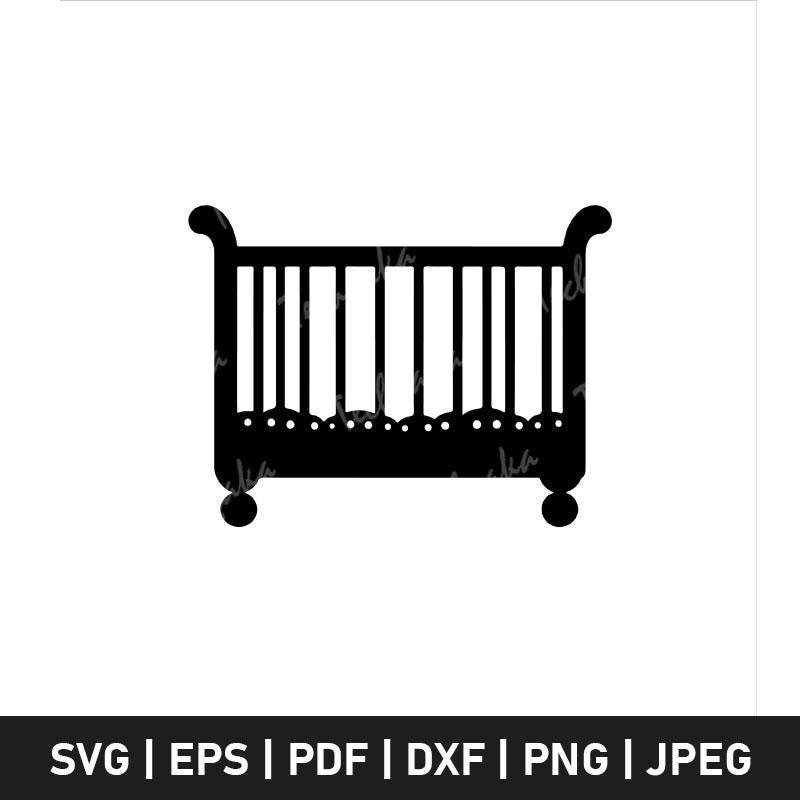 Baby Crib Svg File, Baby Crib Png, Baby Bed Svg, Baby Bed Clipart, Baby ...