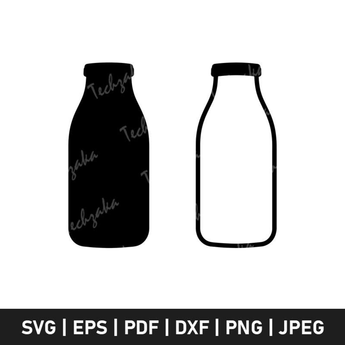 Milk Bottle Svg, Milk Bottle Outline Svg, Farmhouse Kitchen Clipart ...