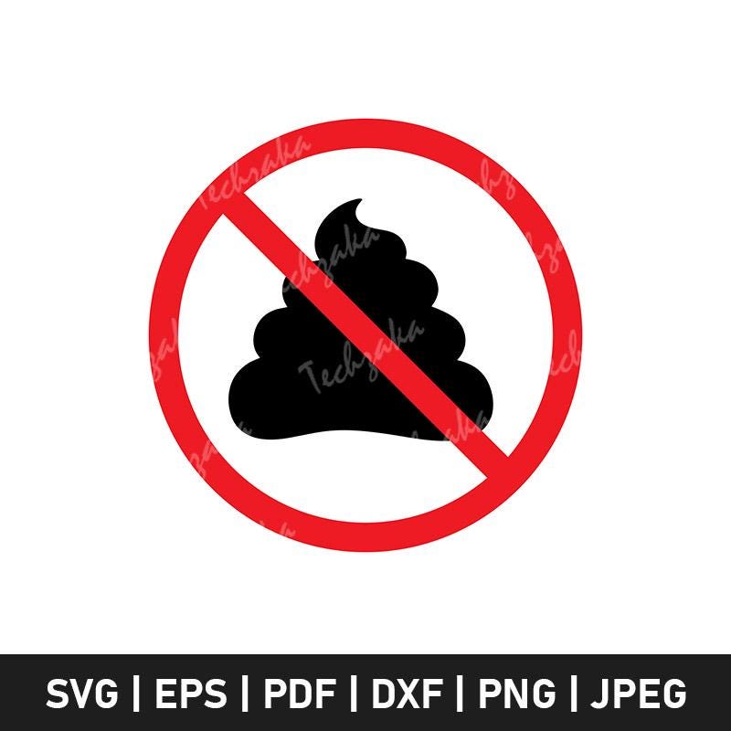 No Dog Poo Svg Sign | Funny No Poop Dog Clipart Png Dxf | Pet Waste ...