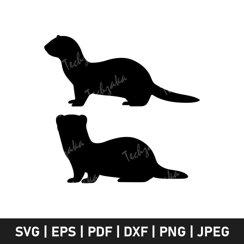 Ferret SVG File, Cute Ferret Silhouette, Pet Animal Clipart, Ferret PNG ...