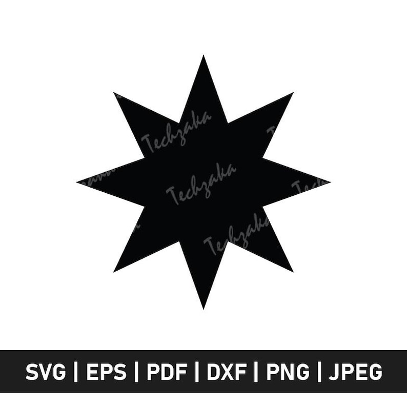 8 Point Star Svg, 8 Pointed Star Silhouette, Png, Cricut File, Laser ...