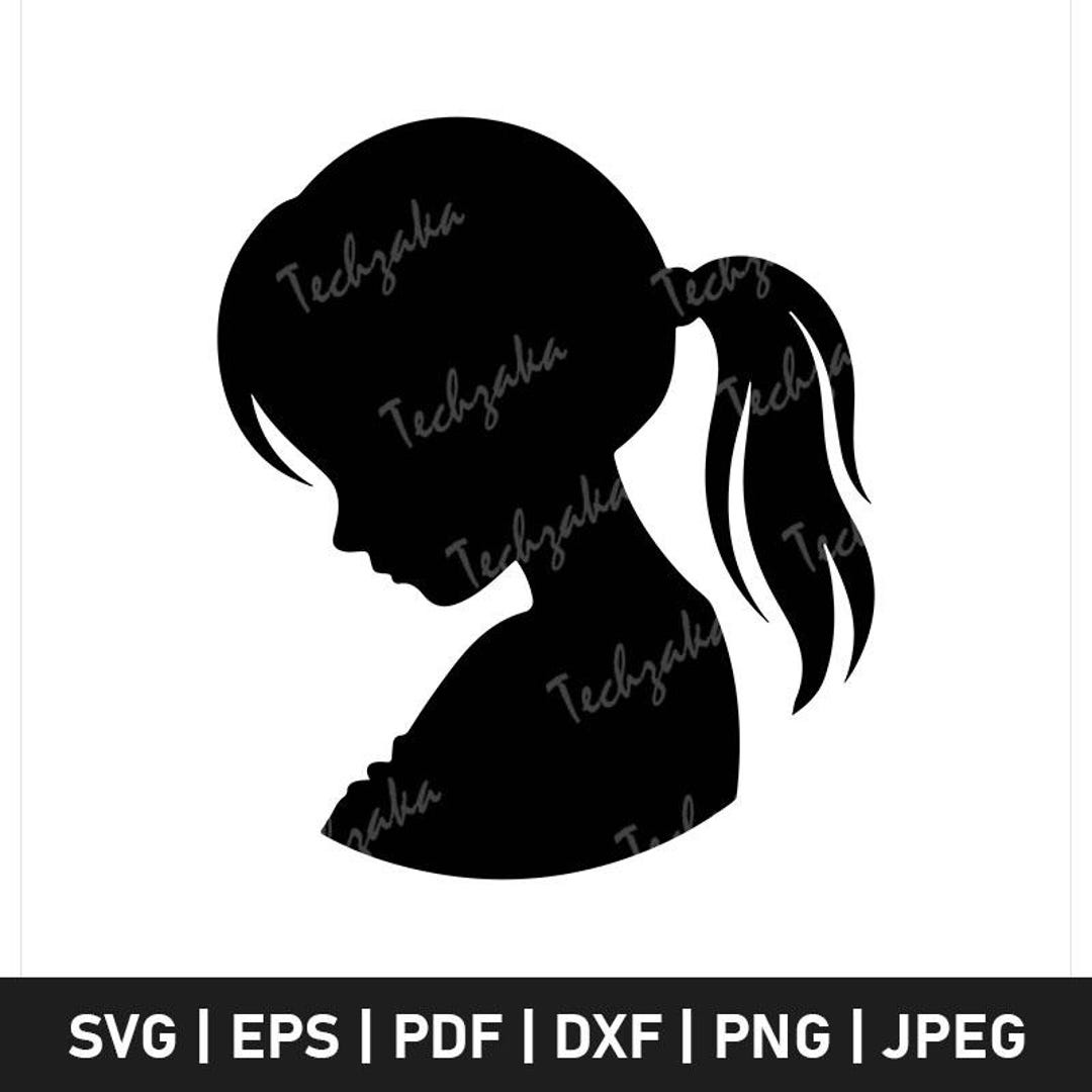 Baby Head SVG, Girl Face SVG, Girl Head SVG, Girl Silhouette Svg, Cut ...