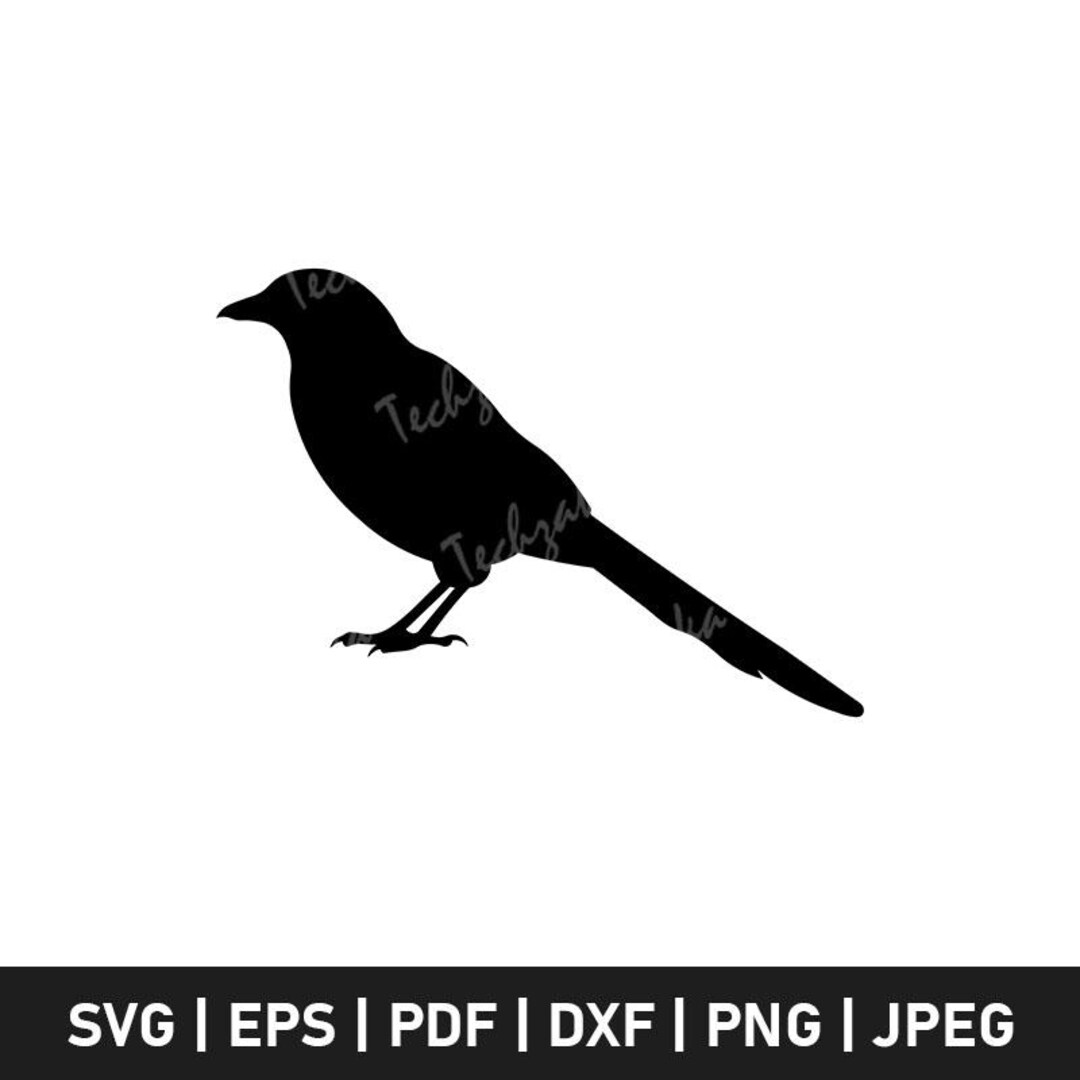 Magpie Bird Svg, Magpie Silhouette Cut File, Magpie Bird Png, Black and ...