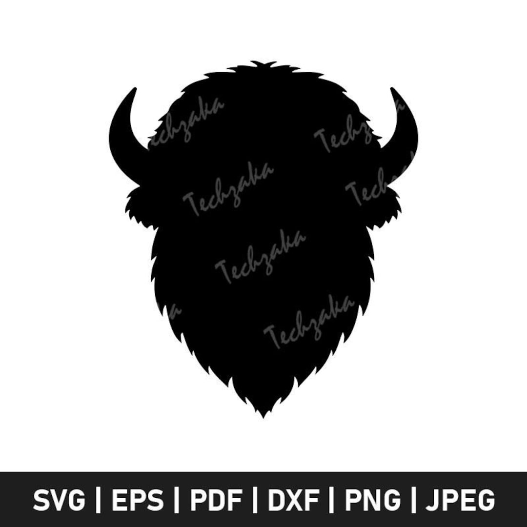Bison Head SVG, Bison Silhouette, American Bison Head SVG, Bison SVG ...