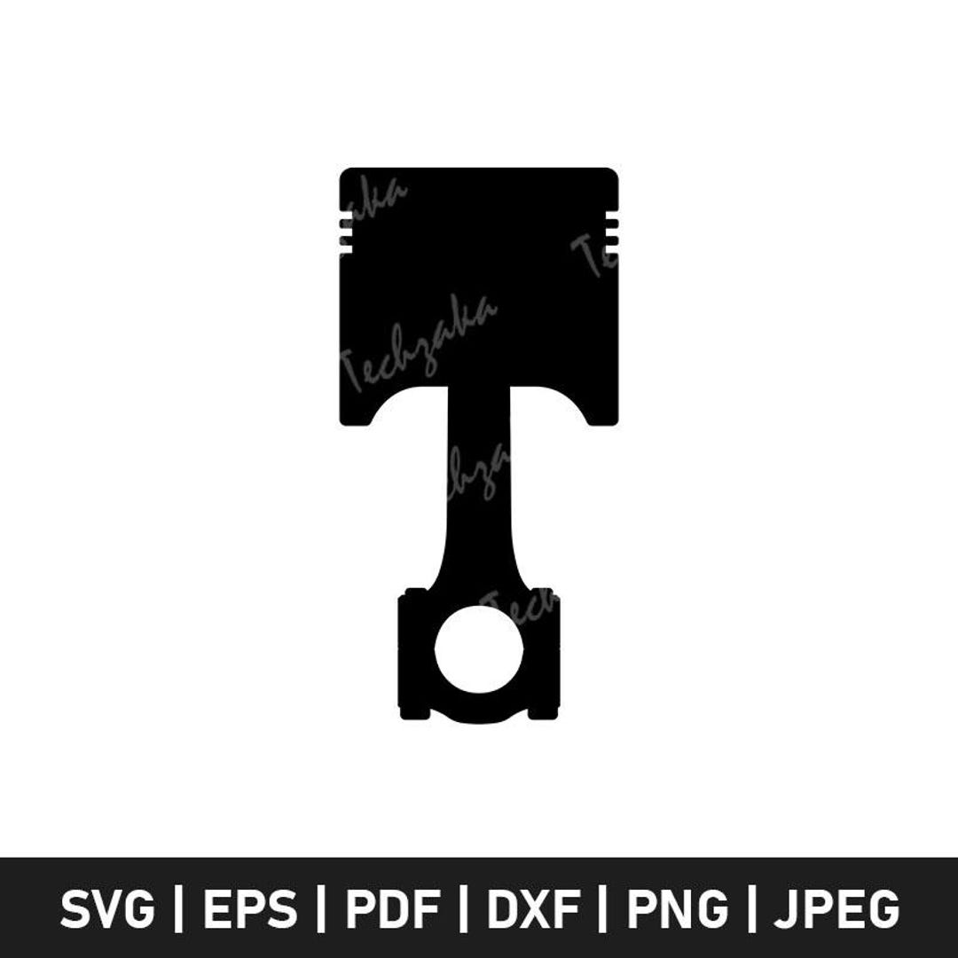 Piston SVG, Engine Part Piston Silhouette, Mechanical Clipart, Auto ...