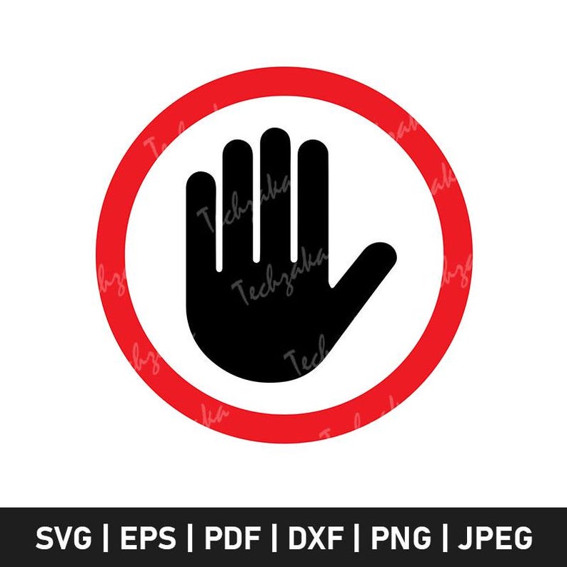 Hand Stop Sign SVG | Stop Sign Clipart | Traffic Sign SVG | Road Sign ...