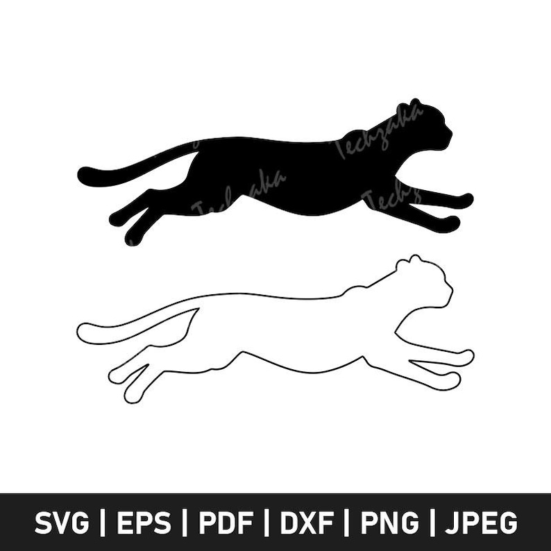 Cute Running Cheetah Svg File, Cheetah Png, Cheetah Clipart, Cheetah ...