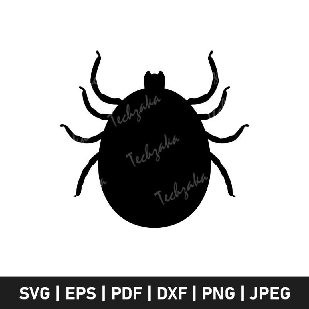 Tick SVG File, Insect Tick Silhouette, Pest Control Clipart, Creepy Bug ...