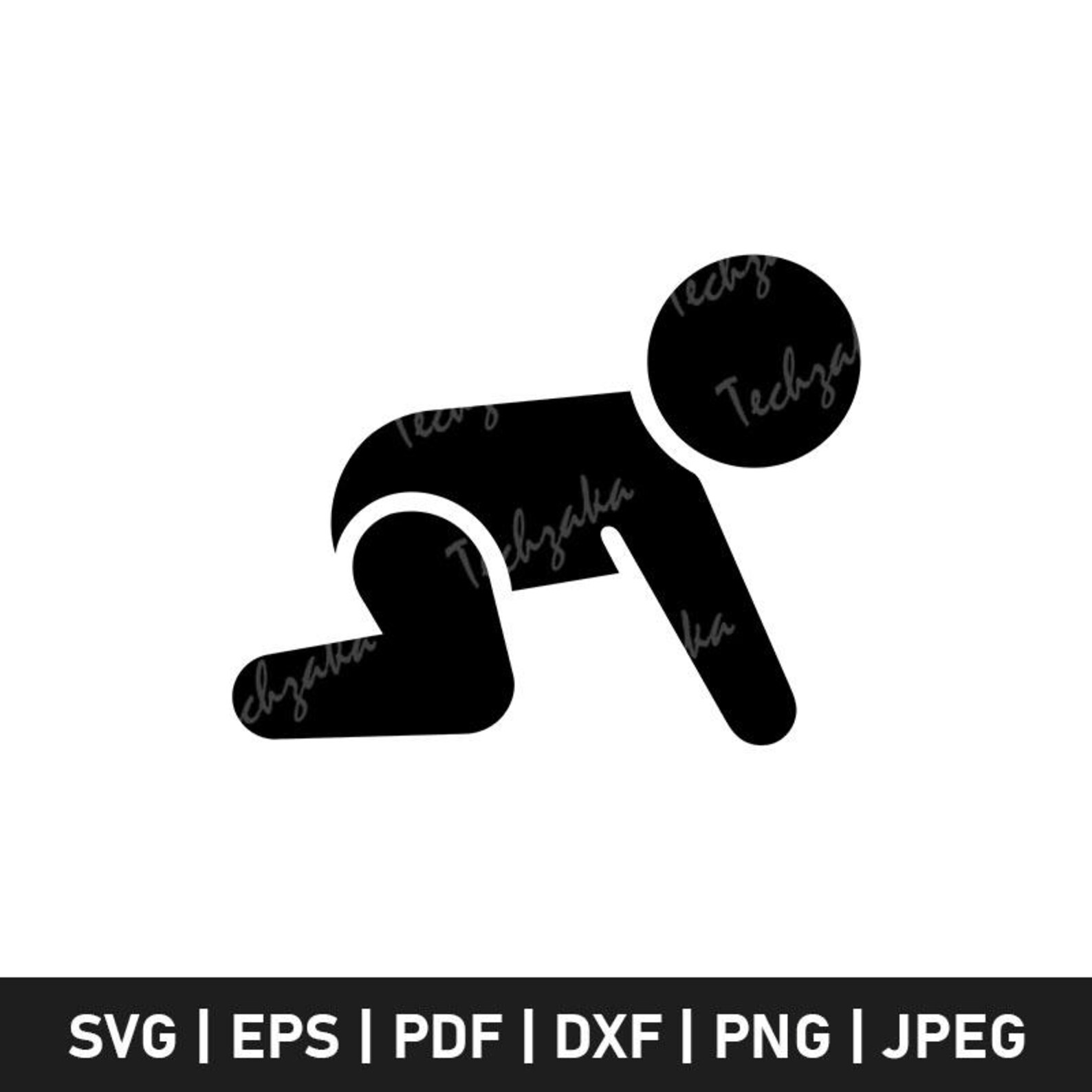 Crawling Baby SVG, Baby Silhouette Cut File, Baby Clipart for Cricut ...