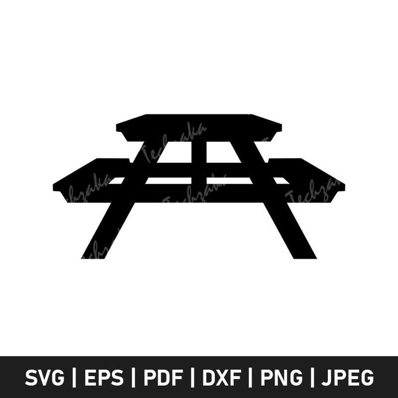 Picnic Table SVG | Outdoor Table Silhouette | Picnic Table PNG ...