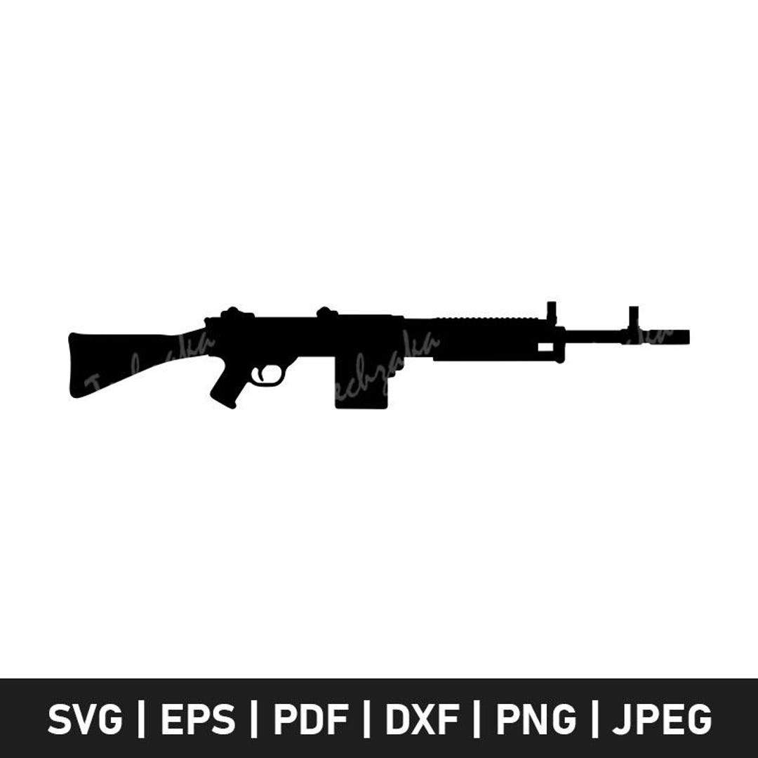 Machine Gun SVG File | Military Gun Clipart | AR15 Rifle Vector ...