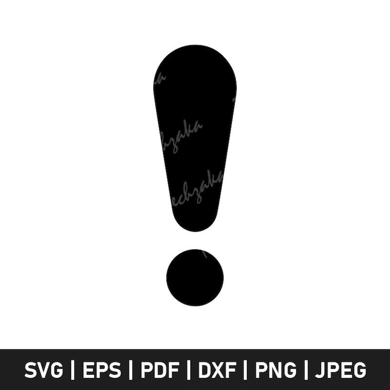 Exclamation Mark SVG | Exclamation Point SVG | Exclamation SVG Silhouette | Punctuation and ...