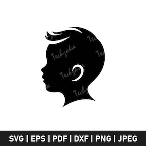 Baby Face Svg File, Baby Head Svg, Baby Head Silhouette, Baby Head Svg ...
