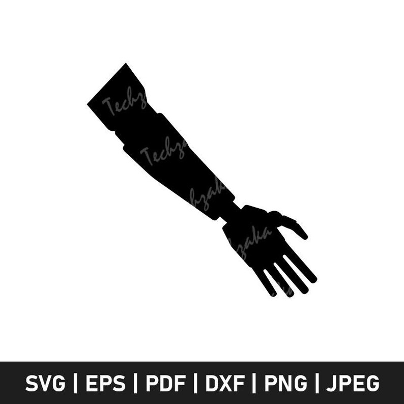 Prosthetic Arm SVG, Prosthetic Arm Silhouette, Bionic Arm Cut File ...