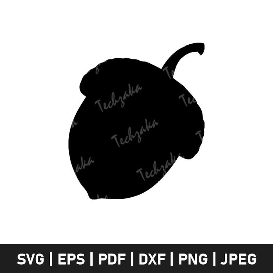 Acorn Silhouette, Acorn Svg Cut File, Svg Files, Png, Eps, Dxf, Pdf ...