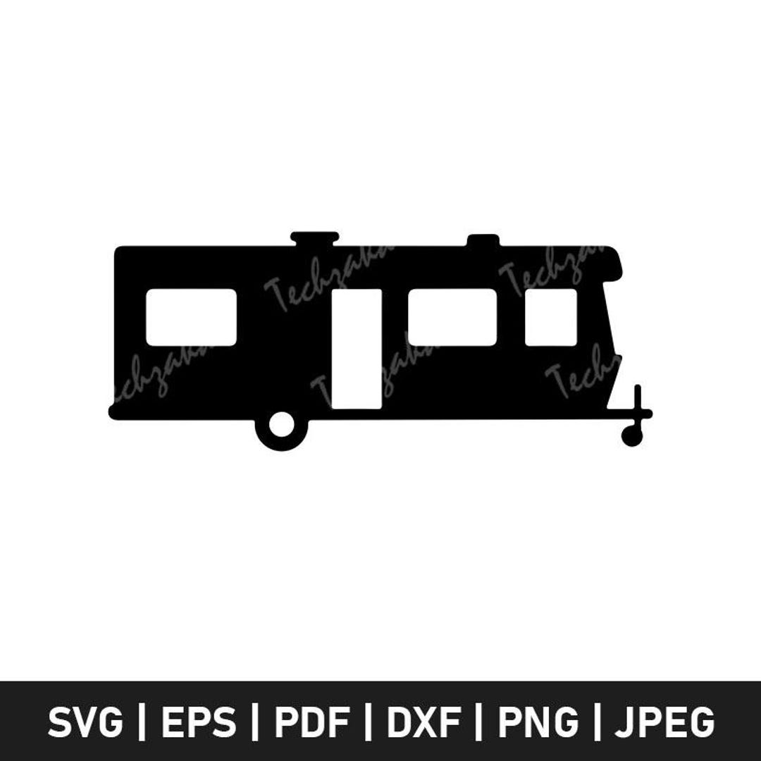 Mobile Home Svg Png Dxf | Camping Svg | Trailer Camper Clipart | Rv ...