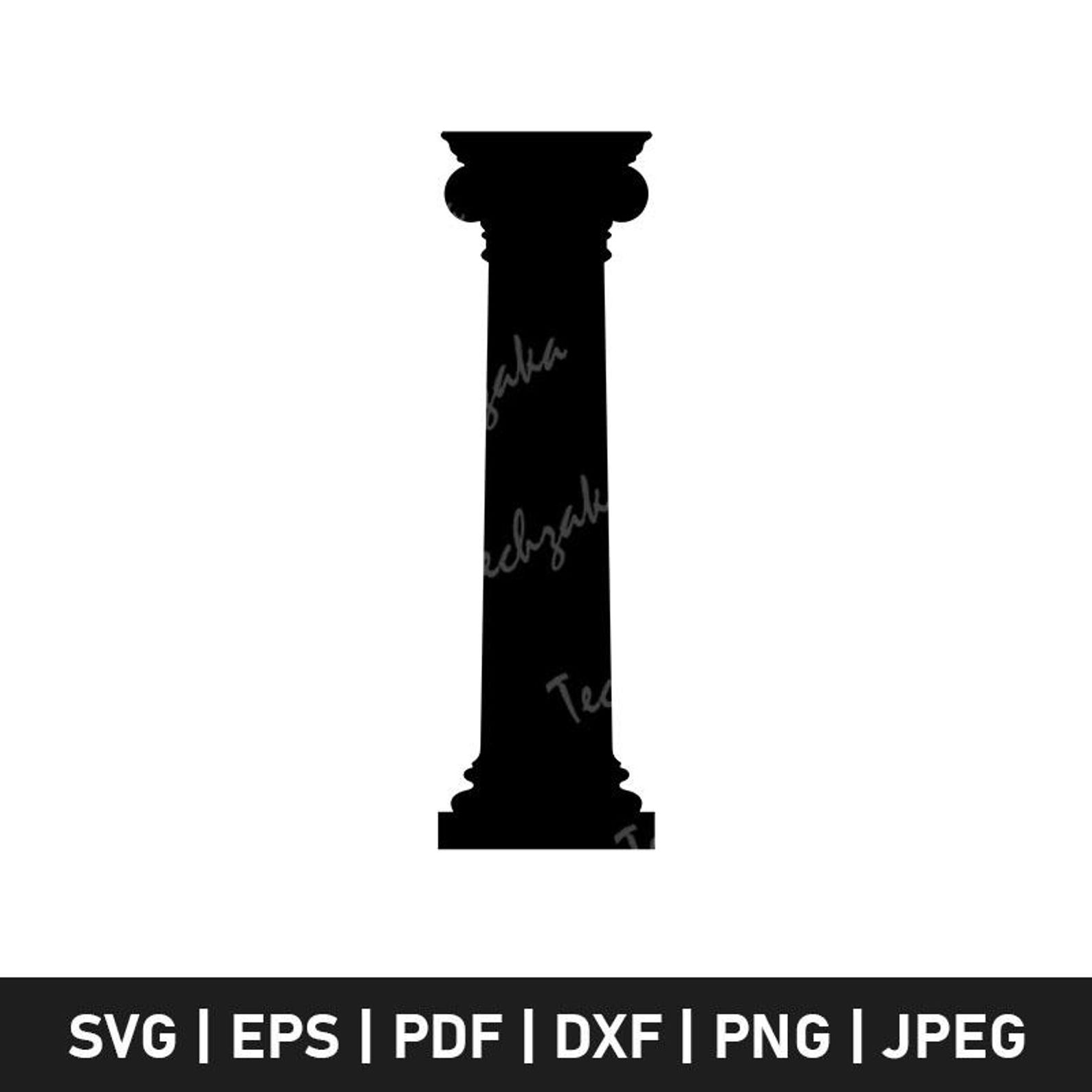 Roman Column SVG | Classical Pillar Silhouette | Ancient Architecture ...