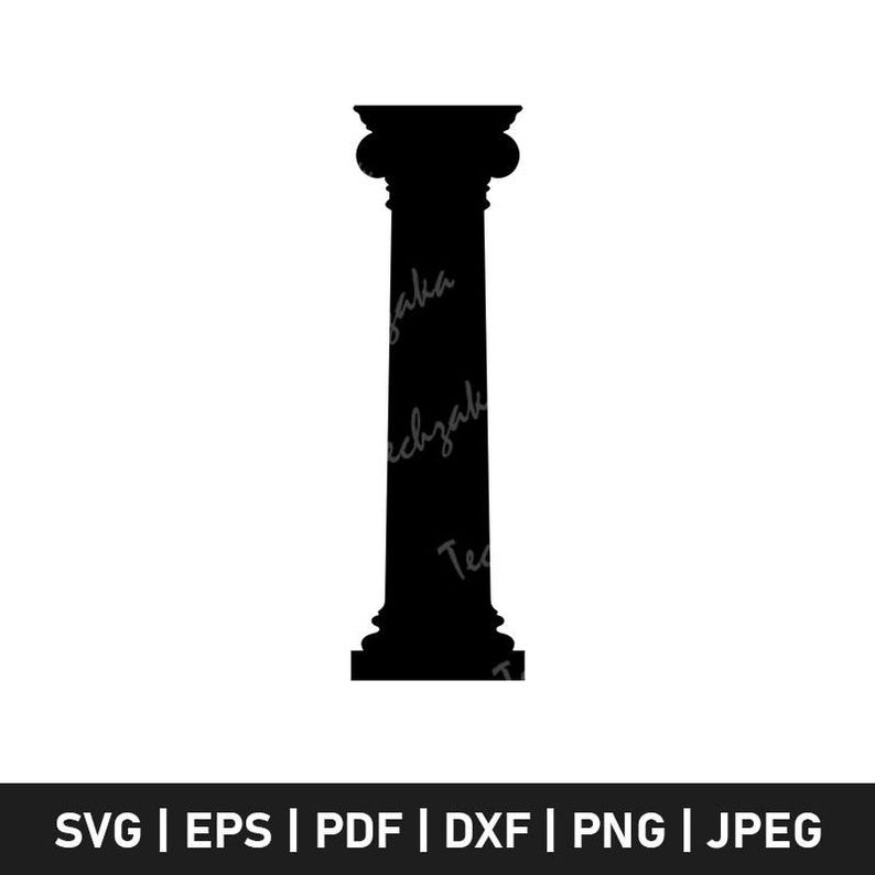 Roman Column SVG | Classical Pillar Silhouette | Ancient Architecture ...