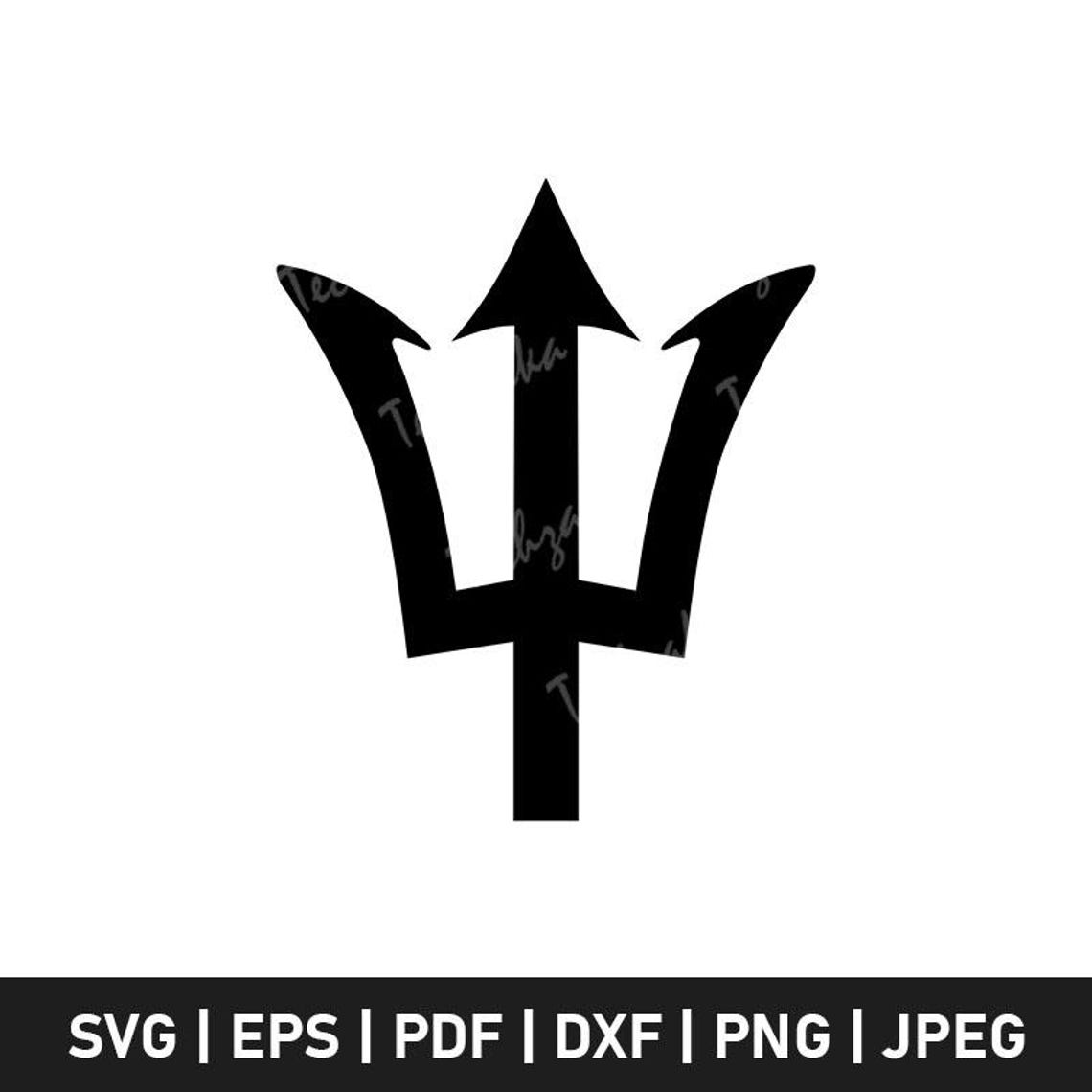 Barbados Trident SVG, Barbados Trident Silhouette, Trident Symbol ...