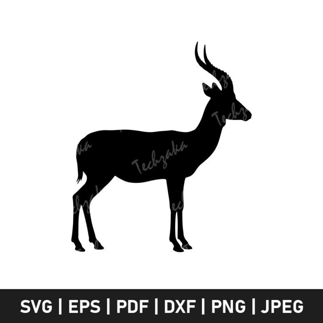 Gazelle Svg, Gazelle Silhouette, Wild Animal Clipart, Gazelle Png ...