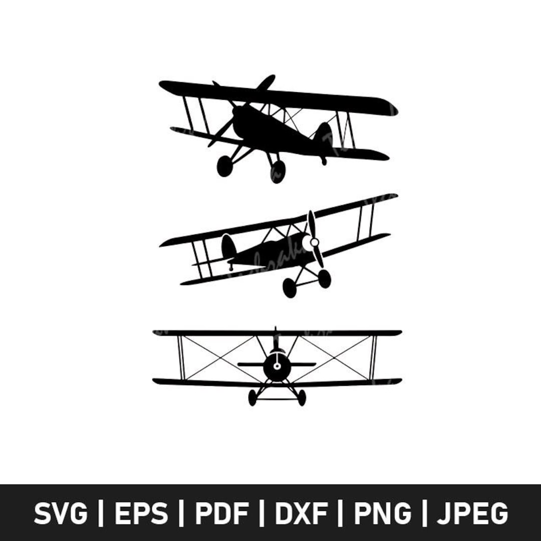 Biplane Svg File, Biplane Silhouette, Bi Plane Svg, Biplane Png ...