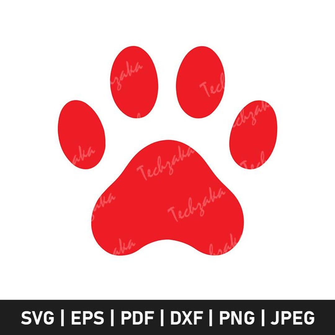 Red Dog Paw Print SVG, Paw Print SVG, Pet Paw Svg for DIY Crafts ...