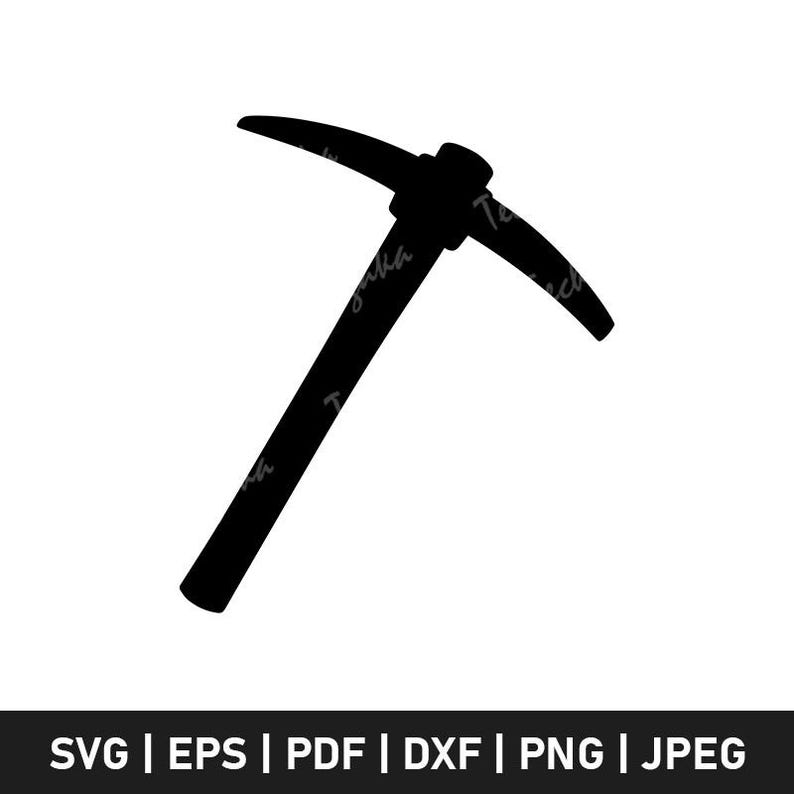 Pickaxe Svg File, Pickaxe Silhouette, Pickaxe Png, Mining Tool Vector ...