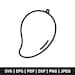 Mango Outline Svg File | Tropical Fruit Svg | Mango Clipart | Mango Png ...