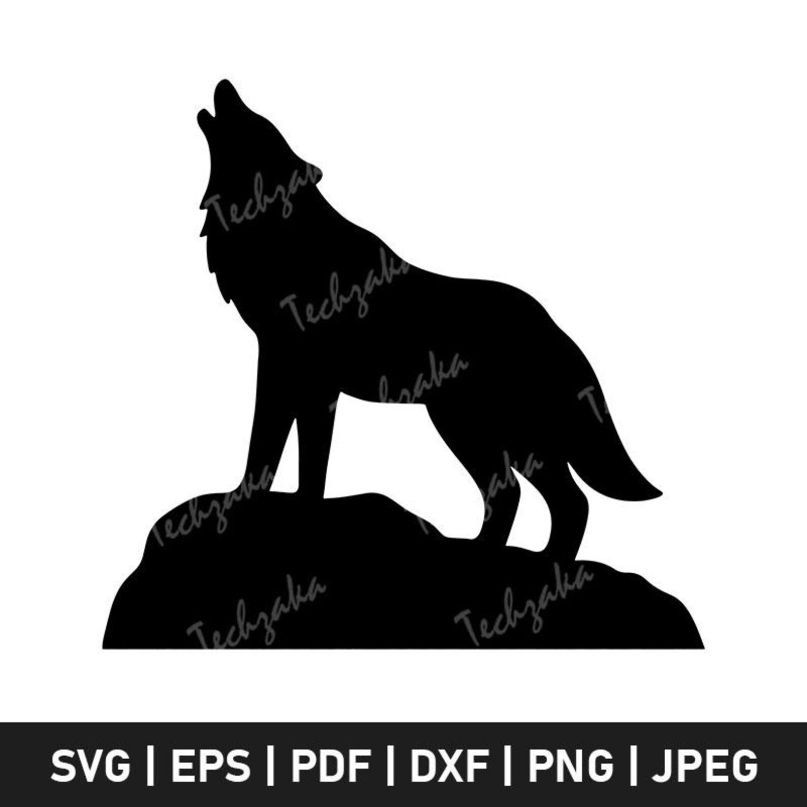 Howling Wolf SVG | Wolf SVG | Wolf Silhouette SVG | Howling Wolf ...