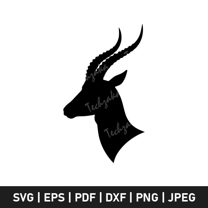 Gazelle Head Svg, Gazelle Silhouette, Gazelle Clipart Png, Gazelle Head ...