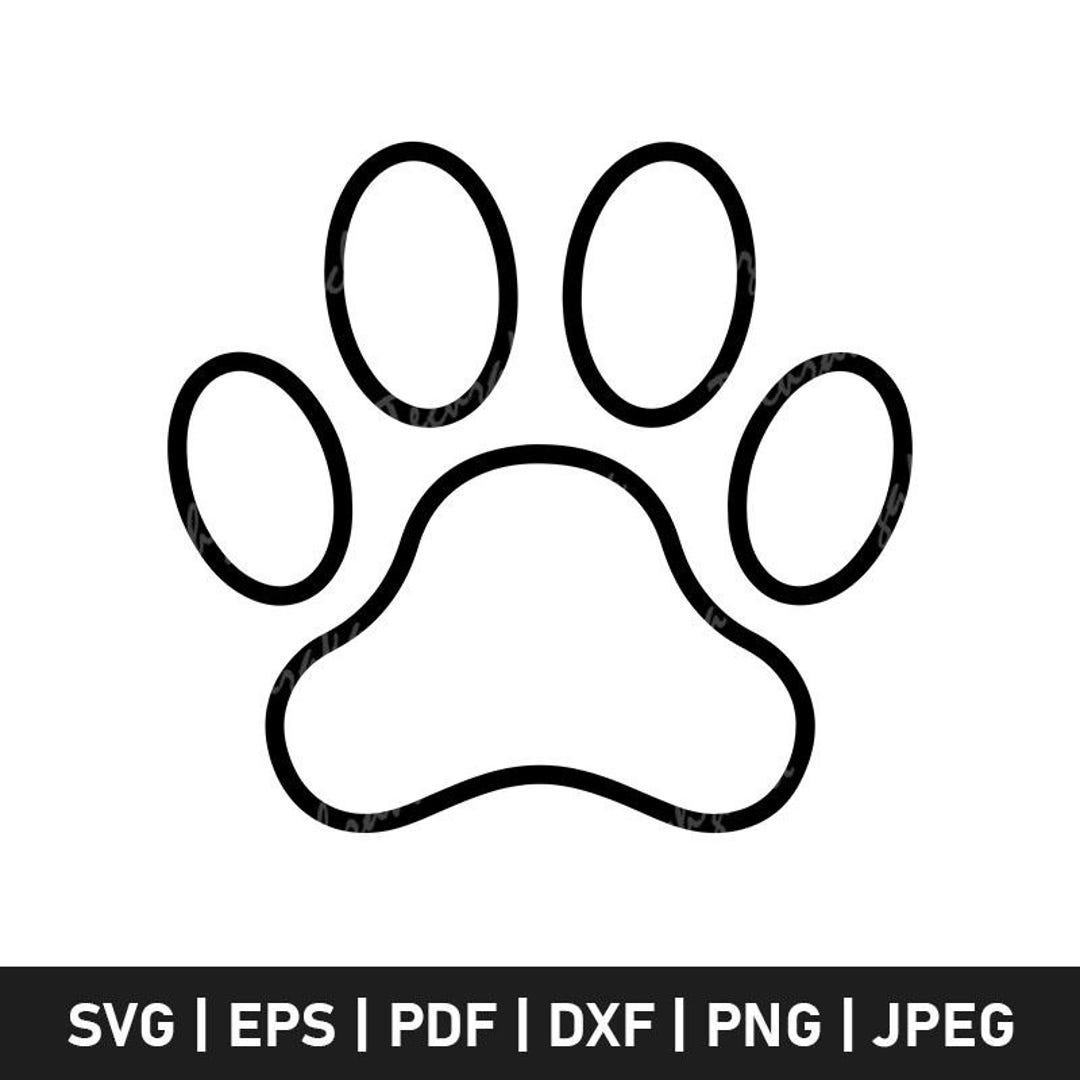 Dog Paw Print SVG, Paw Print Outline SVG, Dog Paw SVG, Pet Paw Print ...