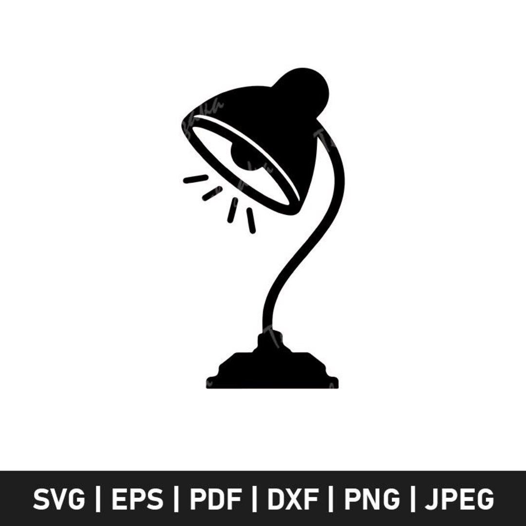 Wooden Desk Lamp Svg, Svg Desk Lamp Silhouette, Home Svg, Office Svg ...