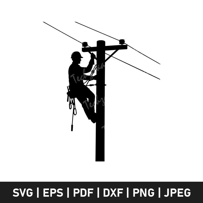 Power Lineman Svg File, Lineman Pole Svg, Lineman Clipart, Lineman ...