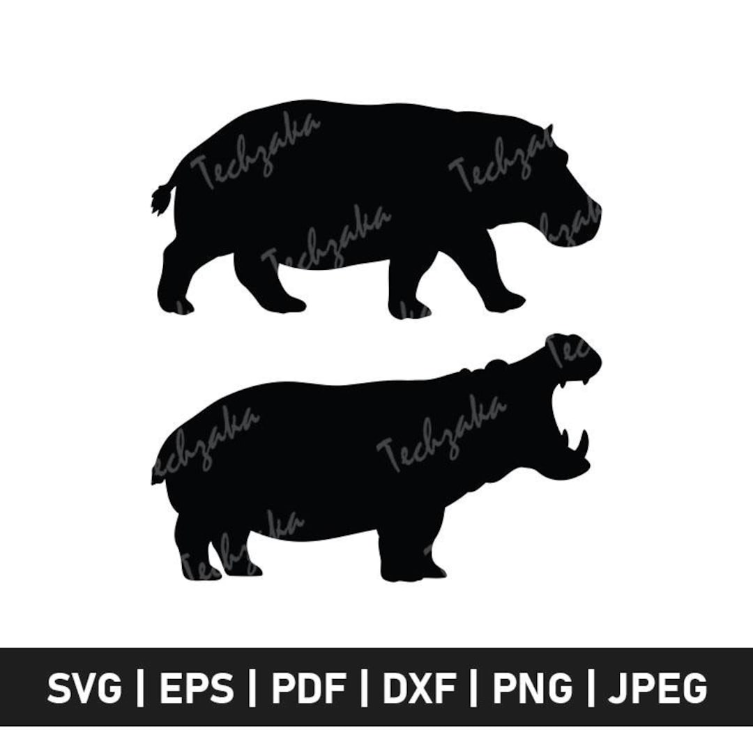Hippo Svg File, Hippo Silhouette, Hippo Png, Cricut, Laser, Clipart ...