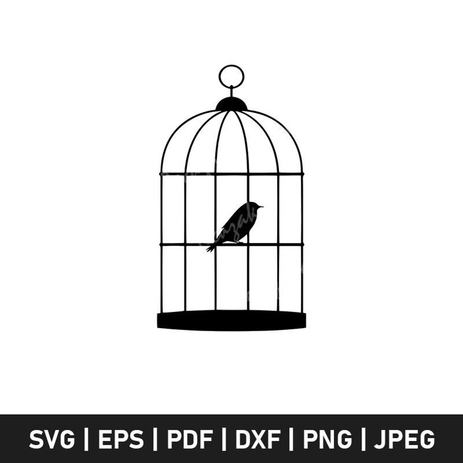 Bird Cage Svg File, Birdcage Svg Silhouette, Svg Birdcage, Cage Svg ...