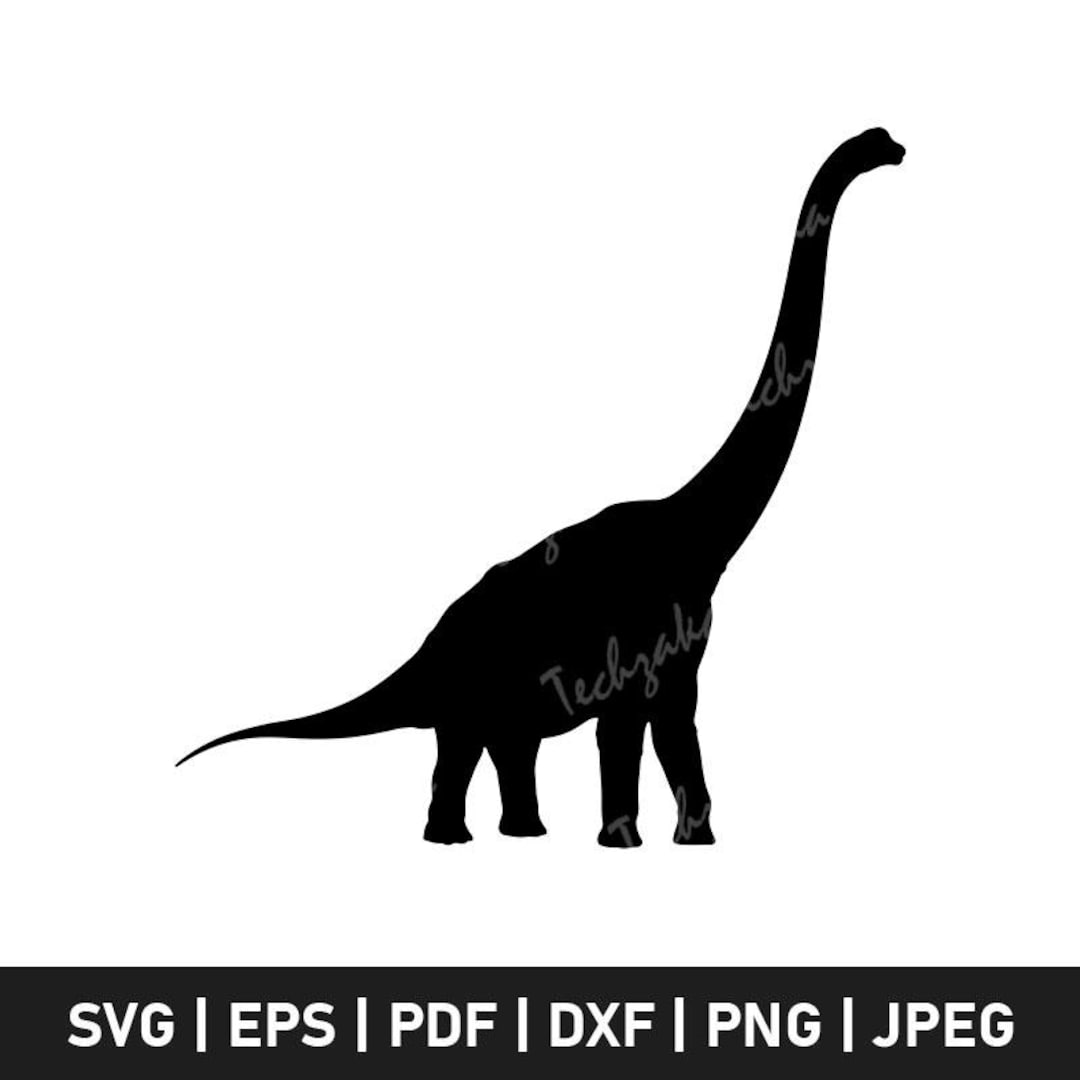 Brachiosaurus Svg, Brachiosaurus Silhouette, Dinosaur Clipart Dxf ...