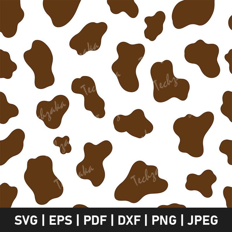 Brown Cow Print Svg | Cowhide Pattern Svg | Western Farm Animal Print ...
