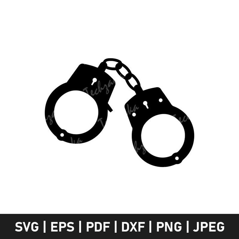 Handcuffs SVG, Police Handcuffs Silhouette, Handcuffs Clipart, Jail Svg ...