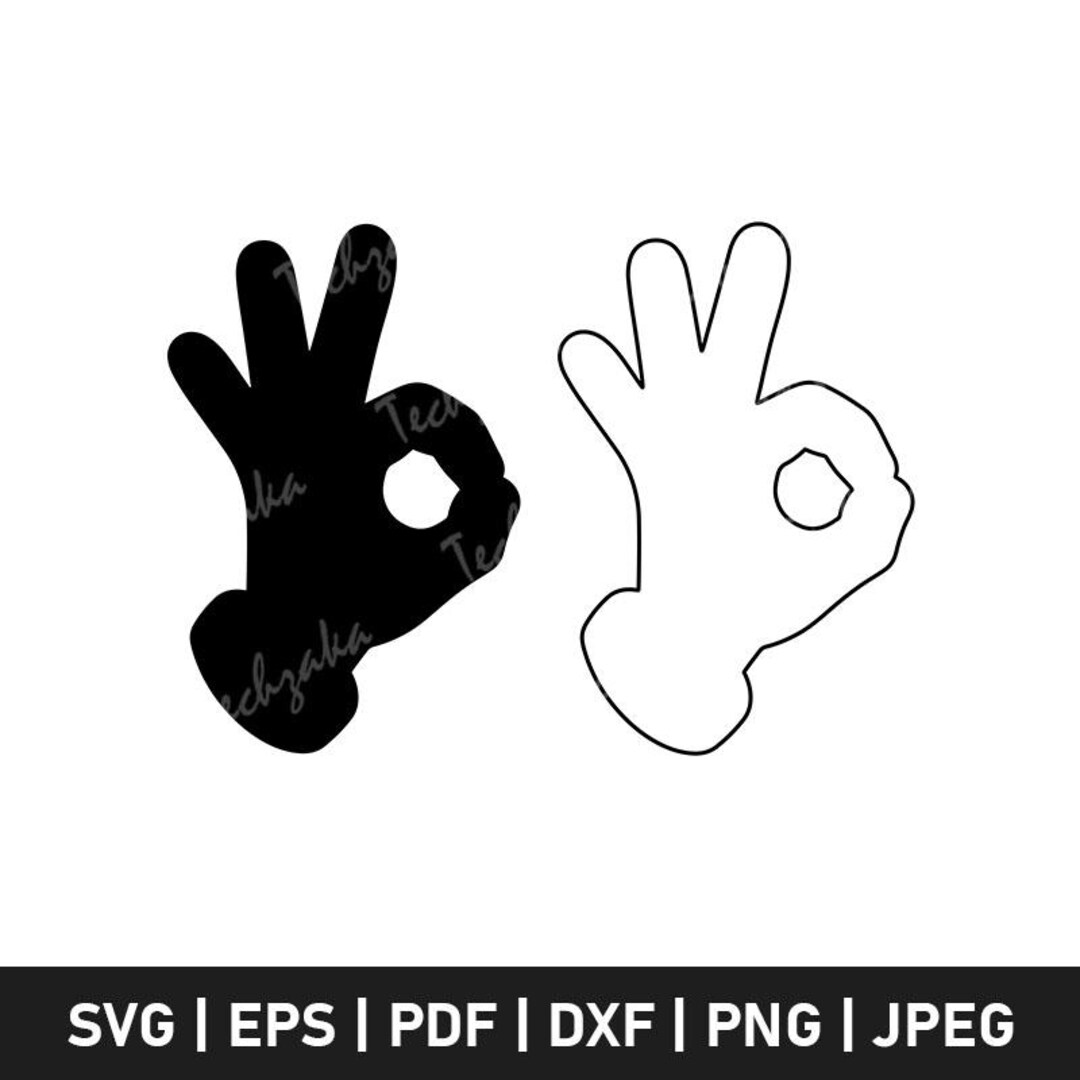 Cartoon Okay Hand SVG, OK Hand Sign, Hand Gesture Clipart, OK Sign ...