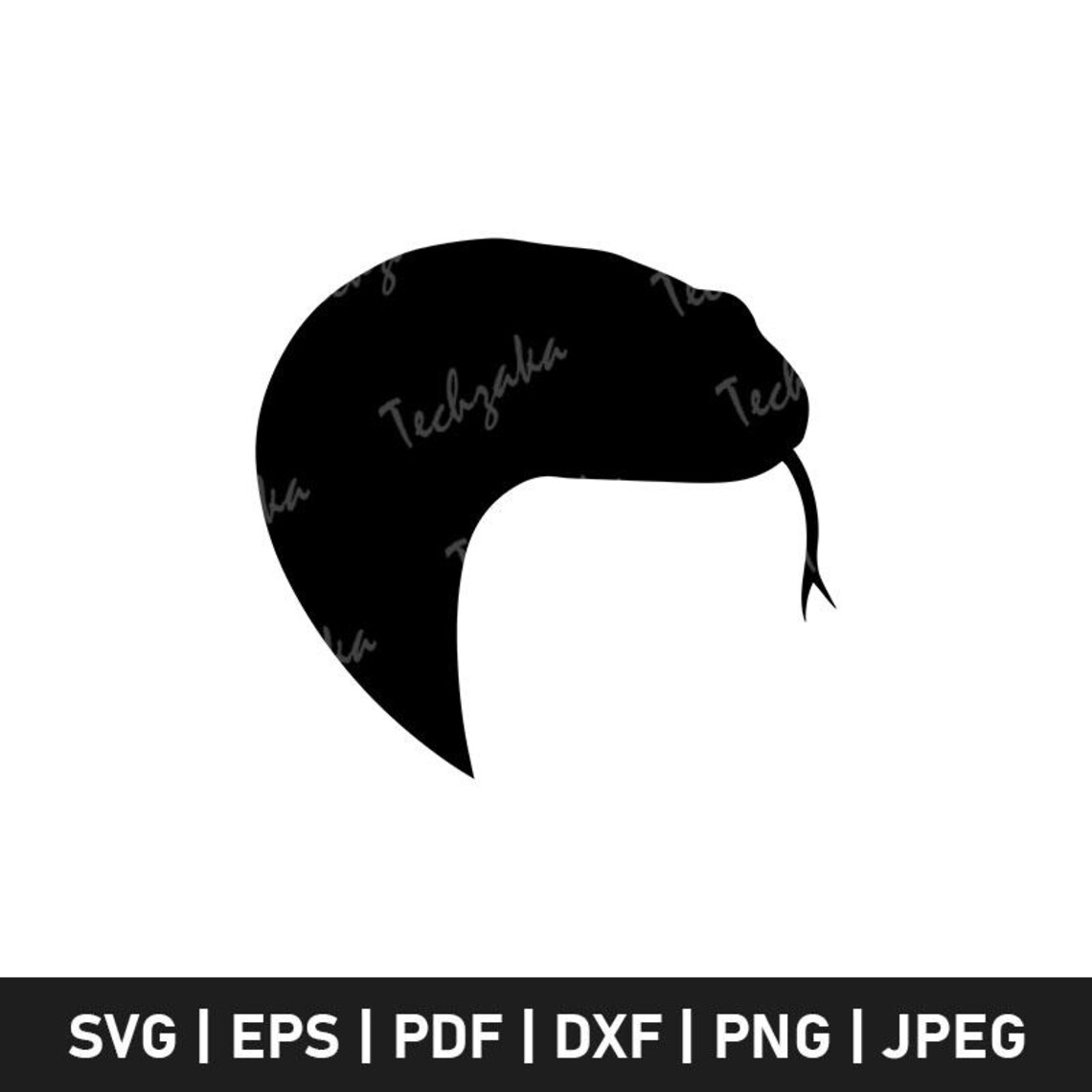 Snake Head SVG, Snake Silhouette, Venomous Snake Clipart, Reptile Head ...